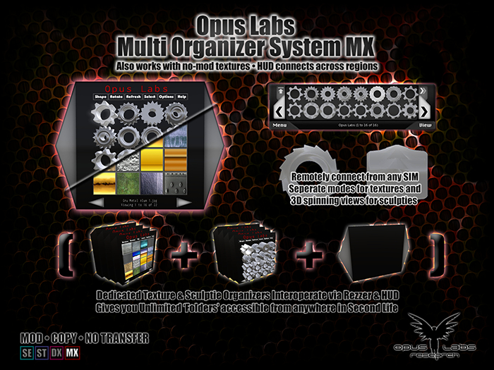 Second Life Marketplace - Opus Labs Master Texture Organizer System MX v4 - Texture and Sculptie ...